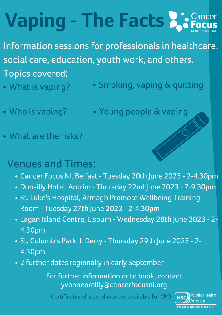 Cancer Focus – Vaping – The Facts Training – Children and Young People ...